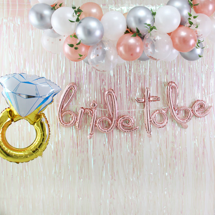 D384☺︎Bride To Be Cursive Letter, Backdrop Balloons Package, Ivy Leaf ...