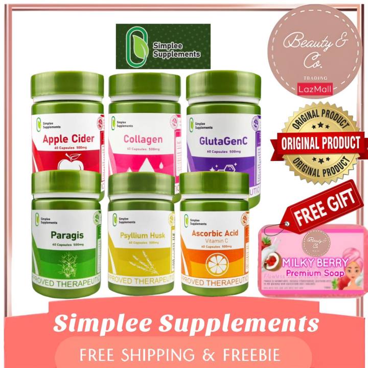 Simplee Supplements GlutgenC, Collagen, , Apple Cider, Ascorbic Acid ...