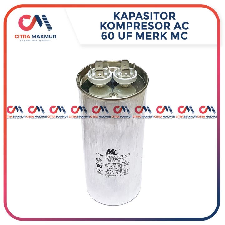 Kapasitor AC 60 uF Capasitor Air Conditioner Kompresor Compresor Tabung ...