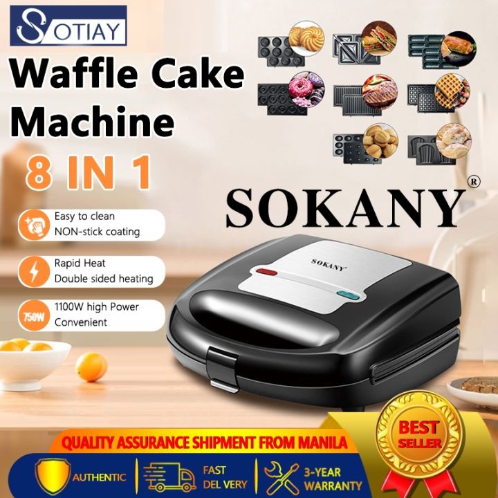 SOKANY 8 in 1 Electric Waffle Maker Pan Nonstick 3 in 1 Donut Maker ...