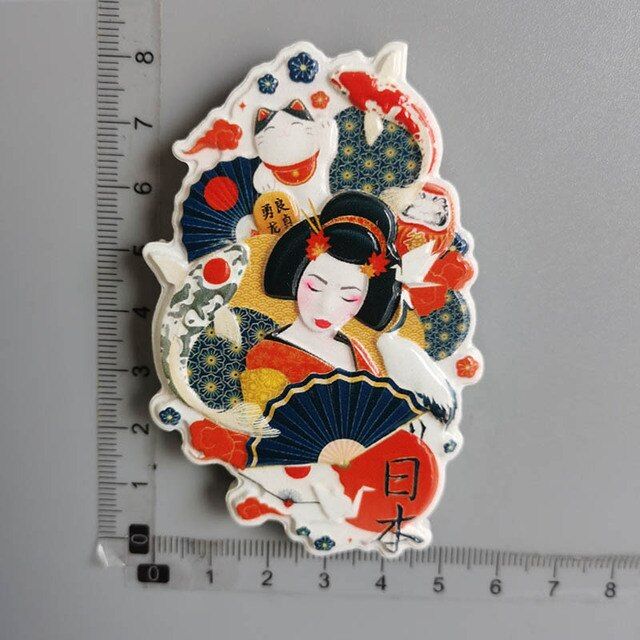 Japan Fridge Magnets Travel Souvenir Japanese Koi Japan Musume Osaka ...