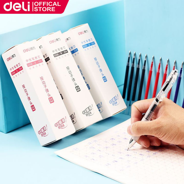 Deli 20pcs/1pc Refill Ballpen Set 0.5mm Carbon Pen Gel Pen Refill ...