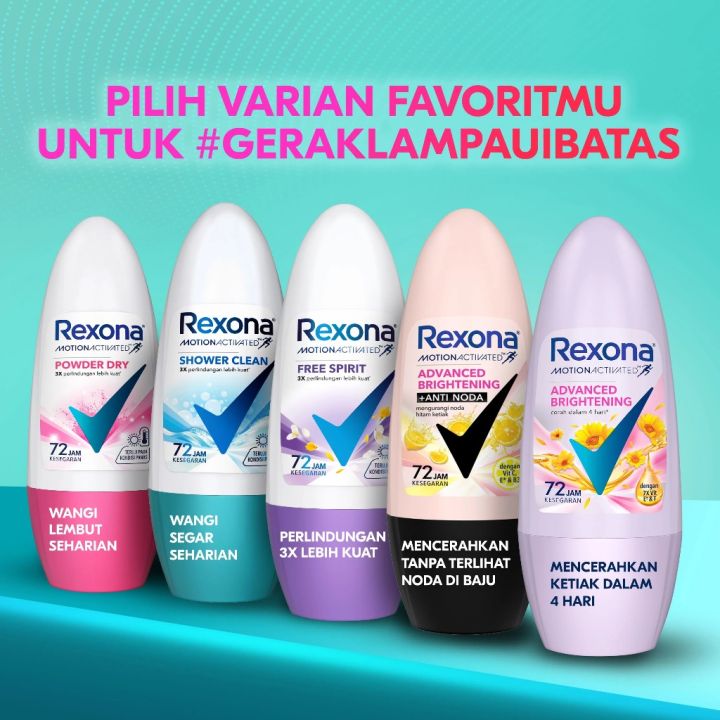 Rexona Women Deodorant Anti-Perspirant Roll On 45mL - Anti Bakteri | Lazada Indonesia