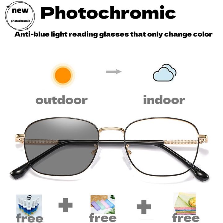Photochromic anti-blue light reading glasses, smart color changing, a ...