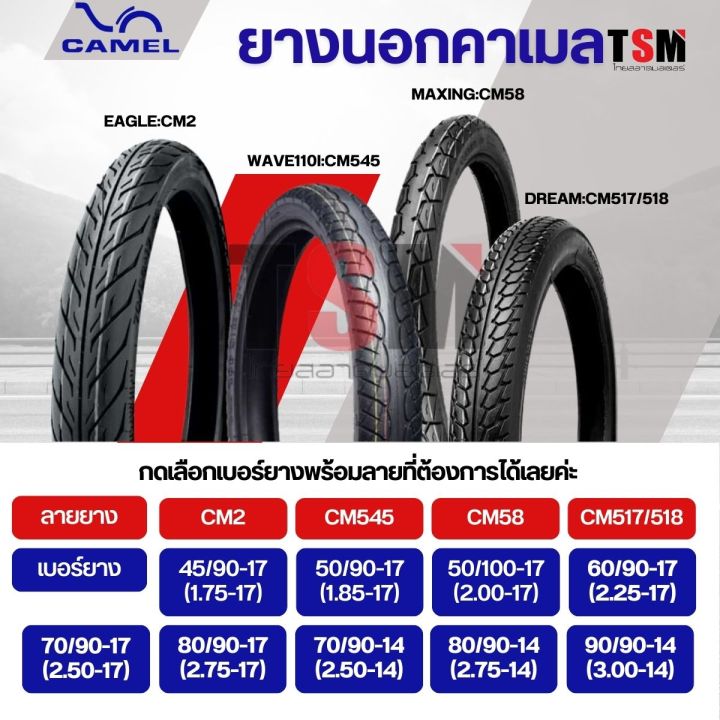 ยางนอกมอเตอร์ไซค์ คาเมล Camel ลายไฟ CM2/CM517/CM518/CM545/CM58 ยางผลิต ...