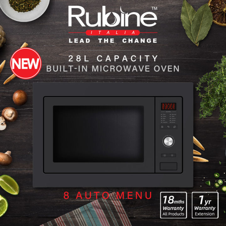 Rubine 28L Built-in Microwave Oven with Grill Function - RMO-OREO-28BL ...