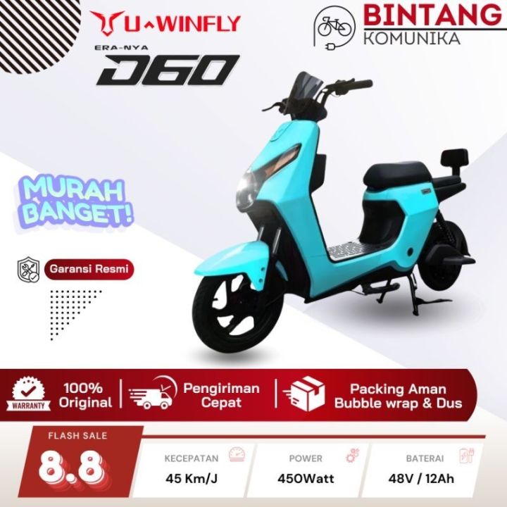 READY STOCK !!! Sepeda Listrik Terbaru 2025 Uwinfly D60 48V/12Ah | Lazada Indonesia