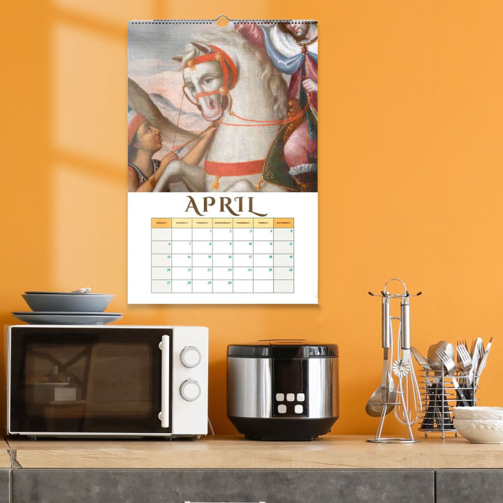 Coil Bound Desk Calendar 2025 Wall Calendar 2025 Medieval Horse Wall ...