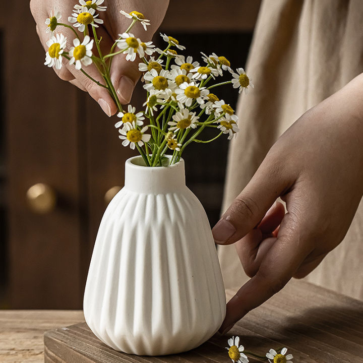 Kitchen Plus Pan Wood White Ceramic Vertical Flower Pot | Lazada PH