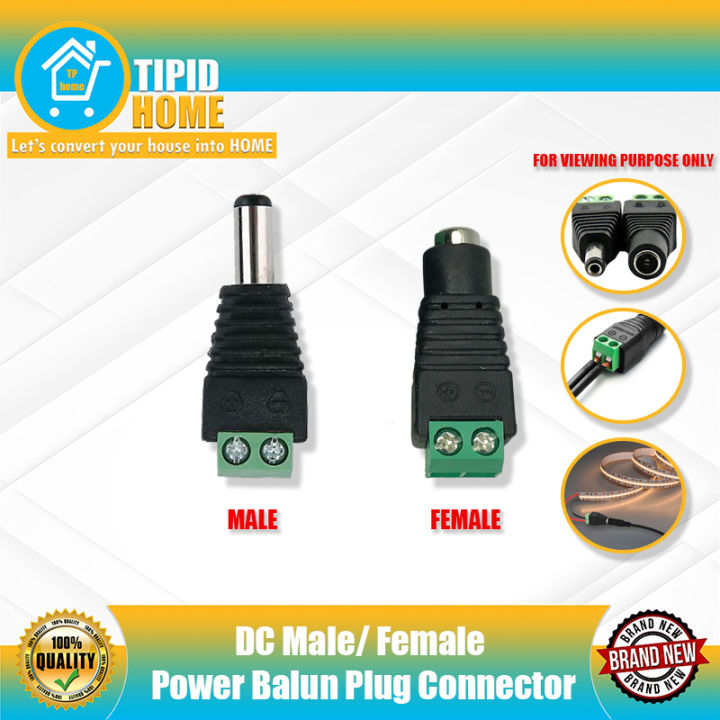 DC Male/ Female Power Balun Plug Connector | Lazada PH