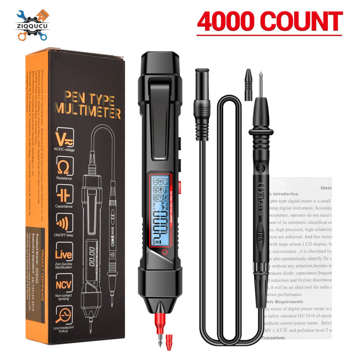 Ziqqucu 4000 Counts Multifunctional Pen Type Multimeter AC/DC Voltage ...