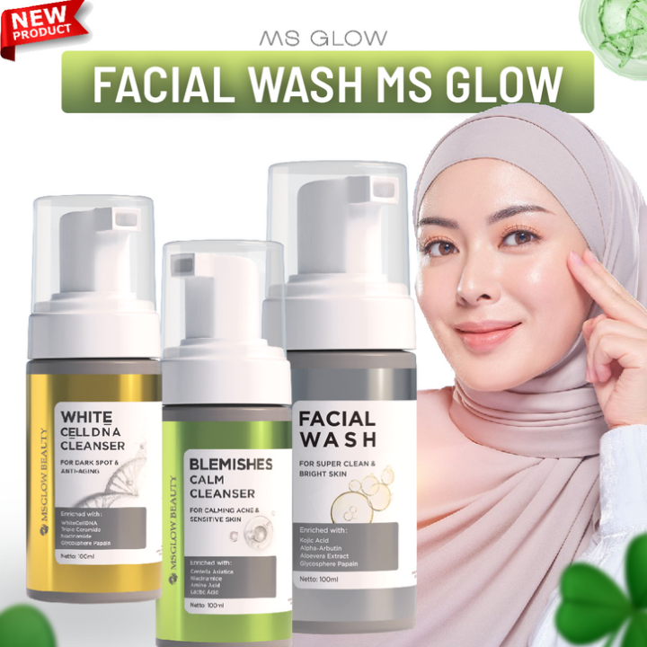 Ms Glow Facial Wash | Sabun Ms Glow | Ms Glow White Cell DNA Cleanser ...