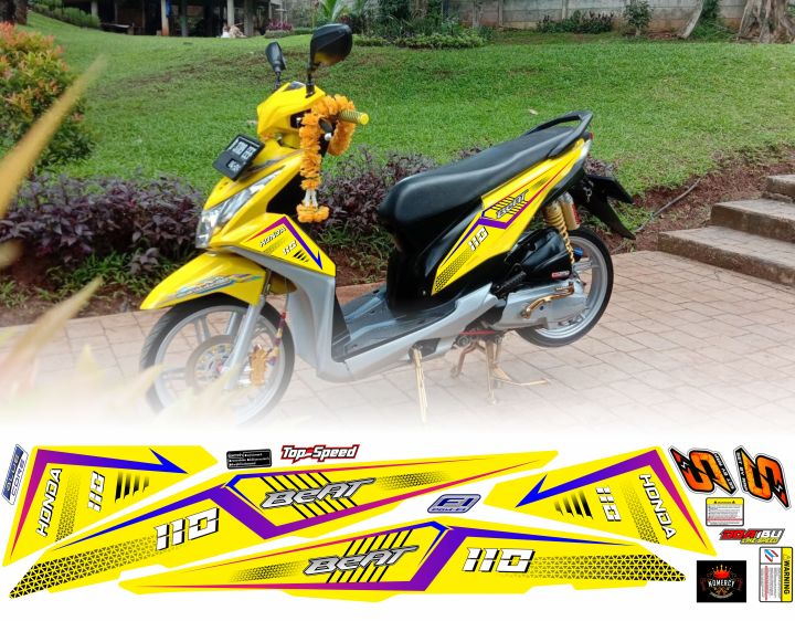 STICKER VARIASI BEAT KUNING HONDA BEAT FI WARNA KUNING LIS VARIAN ...