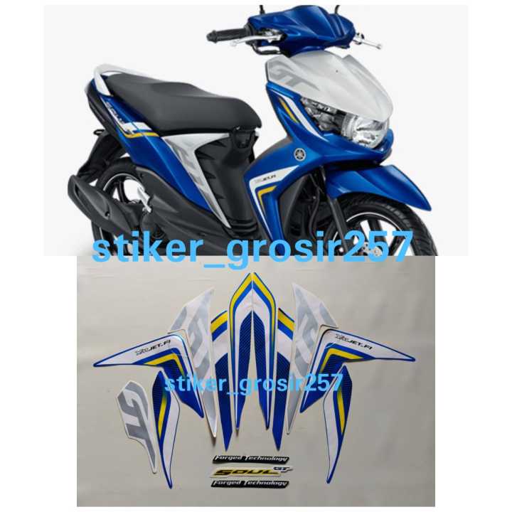STIKER STRIPING LES LIS BODI MOTOR YAMAHA MIO SOUL GT 2014 2015 BIRU ...