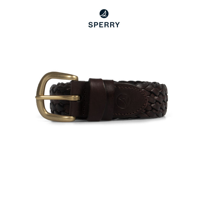 SPERRY WOVEN LEATHER BELT เข็มขัดหนัง ผู้ชาย สีน้ำตาล ( STF24AC01B01001 ...