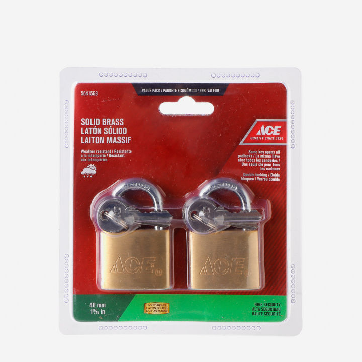 Ace 2-Piece Brass Padlock 40mm Set | Lazada PH