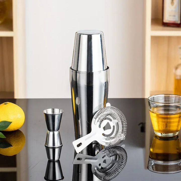 Cocktail Mixer Shaker Set 4pcs Boston Shaker Tins Bartender Kit 18oz ...