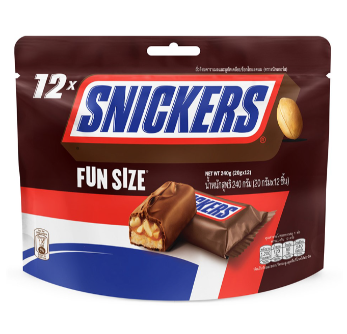 Snickers Fun Size 240g (20g x 12) SNICKERS Chocolate | Lazada.co.th