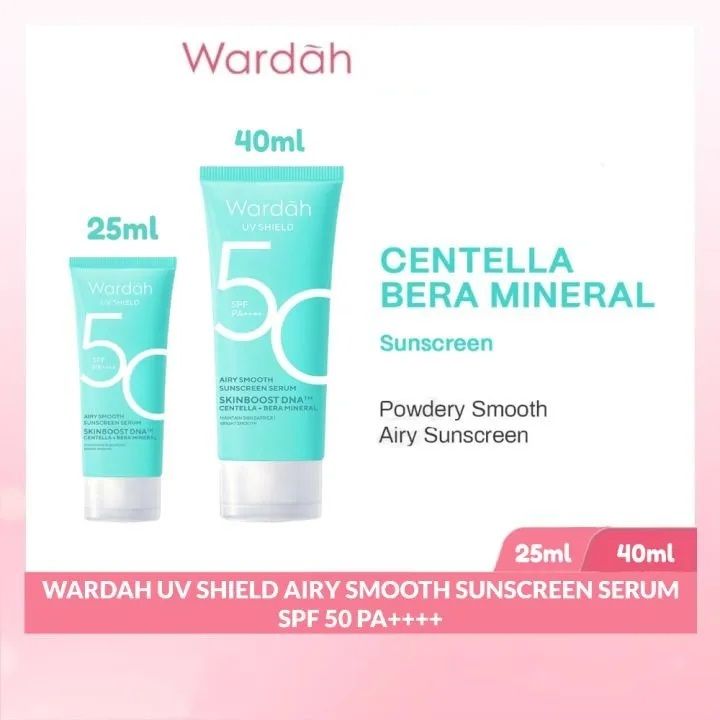 Wardah UV Shield Airy Smooth Sunscreen Serum SPF 50 PA++++ - Sun ...