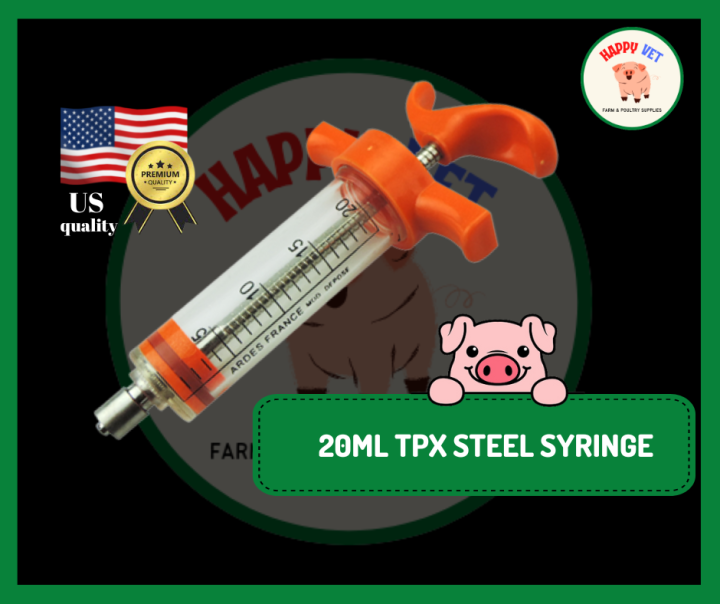 20 ml TPX Heavy Duty Veterinary Syringe with Luer Lock Syringe for ...