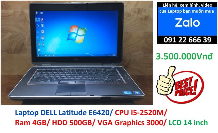 Laptop DELL Latitude E6420/ CPU i5-2520M/ Ram 4GB/ HDD 500GB/ VGA ...