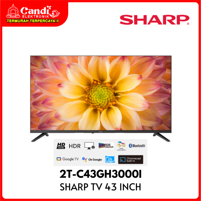 SHARP 2K Full HD Google TV 43 Inch Frameless 2T-C43GH3000I | Lazada Indonesia