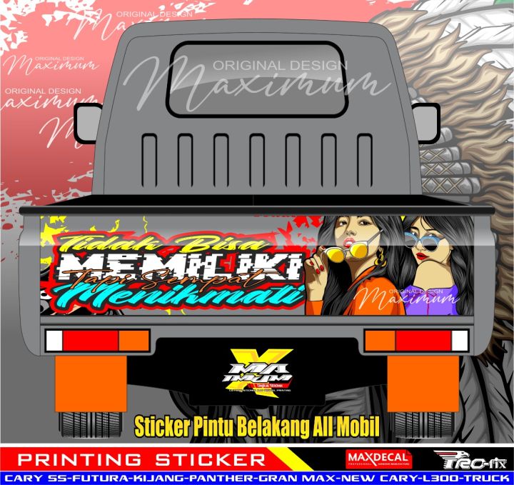 Sticker Pintu Belakang Mobil Pick Up L300 / Grandmax / Panther / Carry ...