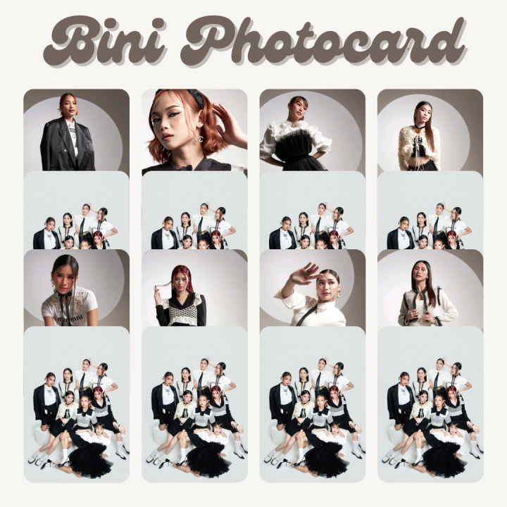 BINI Photocards Back to Back - High Quality fan made Photocard (8 pcs ...