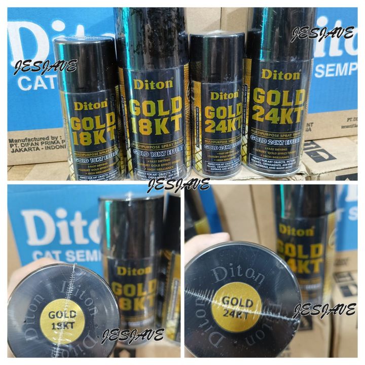 Varian Baru Cat Semprot Diton Gold 18KT dan 24KT Pilox Gold / Emas 18 ...