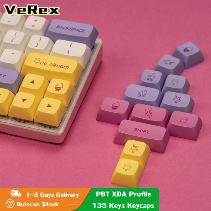Verex Ice Cream Theme 135 Keycaps Sublimation PBT Keyboard Keycap XDA ...