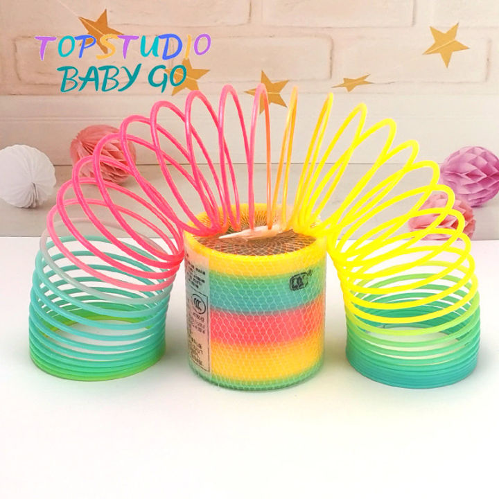 Topstudio Babygo Children's Toys Slinky Spring Ring Circle Rainbow ...