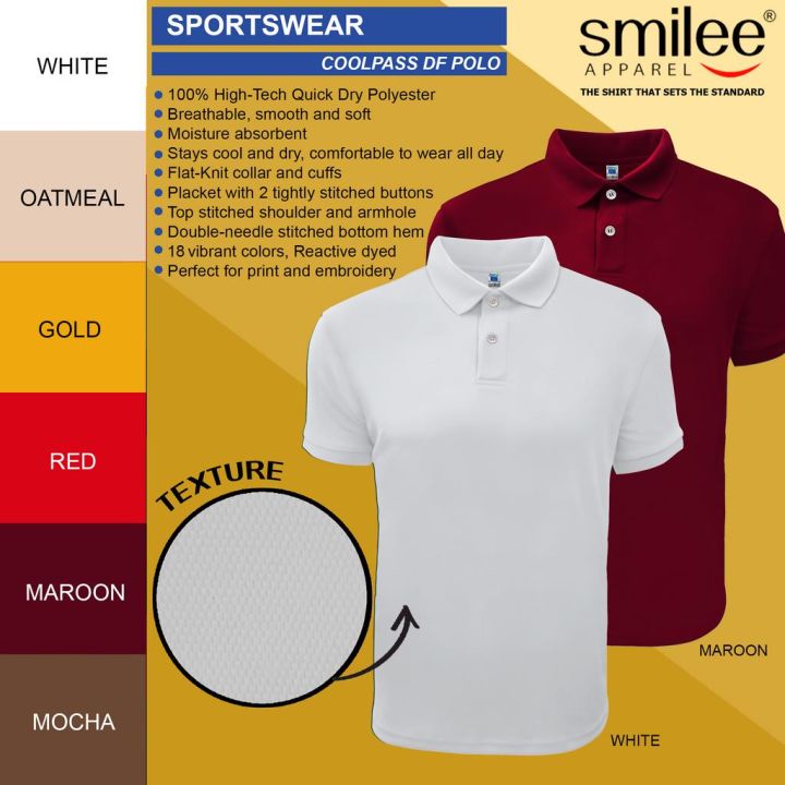 Smilee Apparel Drifit Coolpass Polo Shirt | Lazada PH