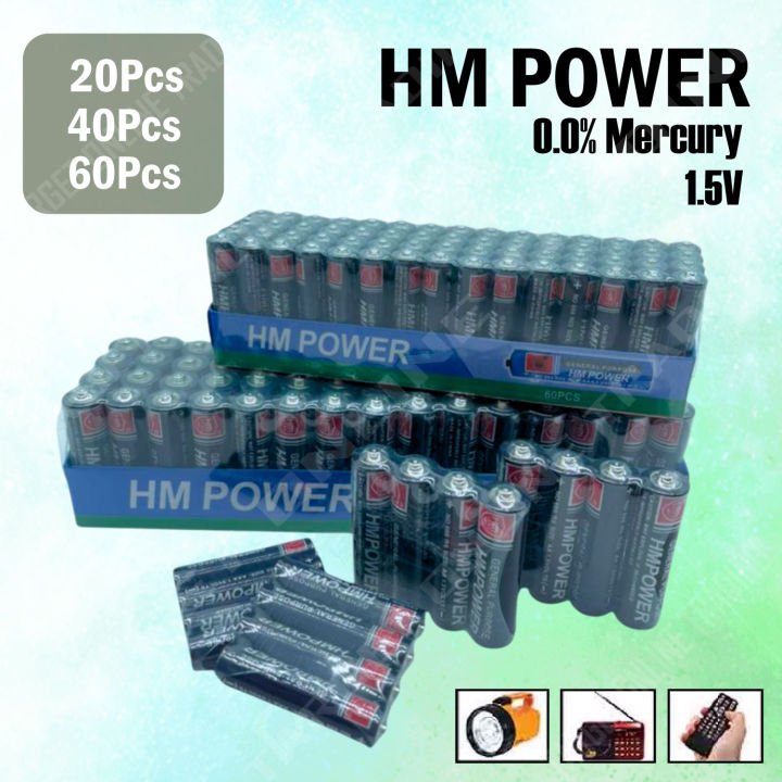 HM POWER General Purpose Heavy-Duty Battery 1.5V AA R6C AAA R03/Bateri ...