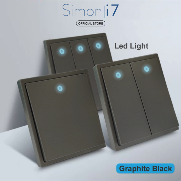 Simon i7 Series LED Switch / Switches & Socket Outlet (GRAPHIC BLACK ...