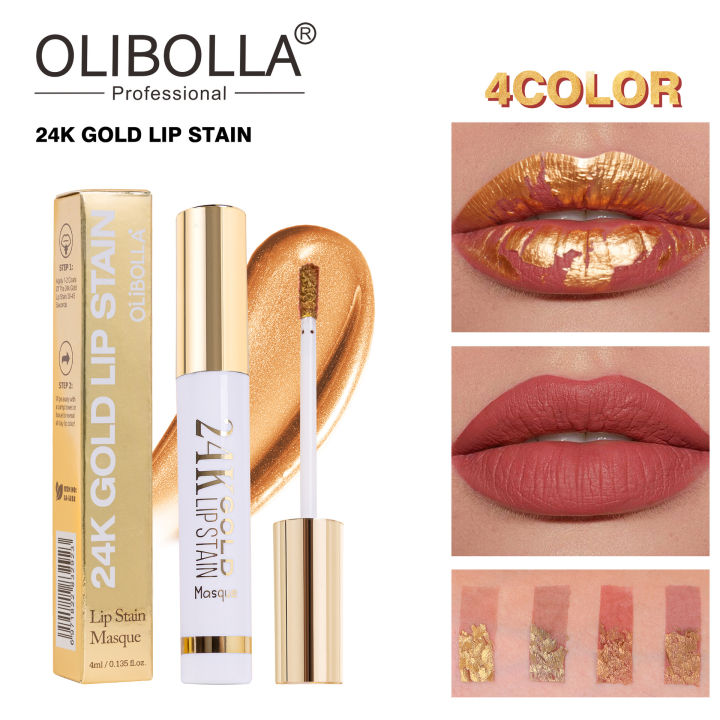 24k Gold Lip Stain, Durable Waterproof and Non Stick Cup Lip Stain ...