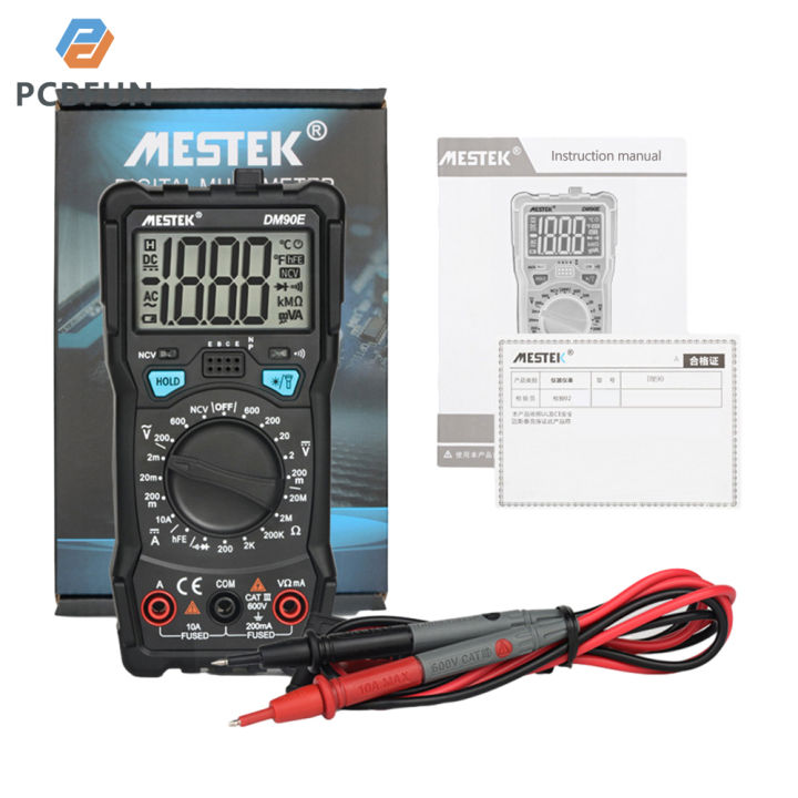 pcbfun DM90E Digital Multimeter 1999 Counts Backlight AC/DC Ammeter ...