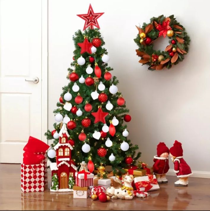 Pohon Natal Ukuran 120 Cm Set Hiasan Dan Lampu Tamblr / Paket Lengkap ...