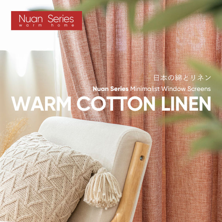 1PC Modern Warm Cotton Linen Curtains Translucent Fabric Luxury Special ...