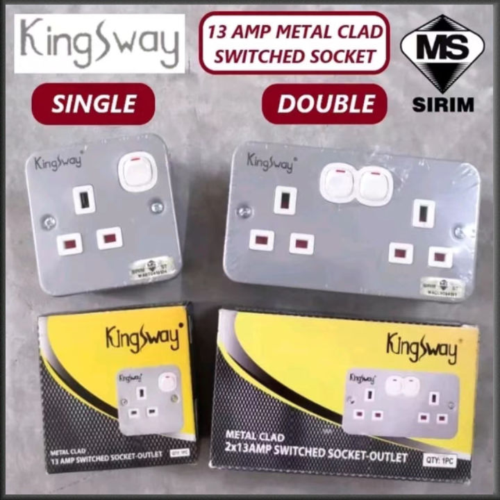 [SIRIM] 13A Single Switch Socket Double Switch Socket Metal Clad Socket ...