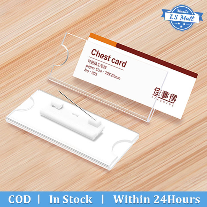 10pcs Acrylic Name Tag Holders ID Holder Name Badge with Pins for ...