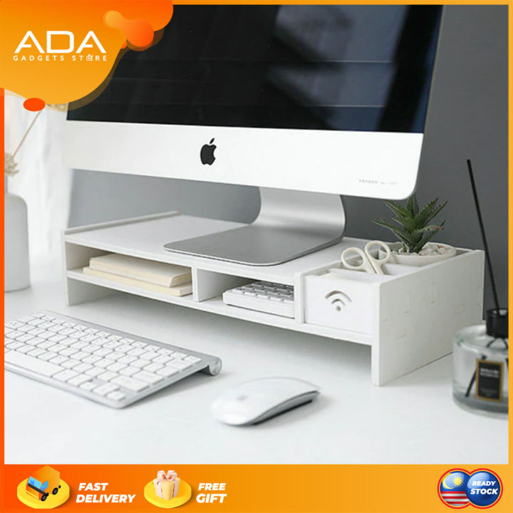 MODERN MONITOR SCREEN RISER SHELF LAPTOP STAND DESKTOP CABINET COMPUTER ...