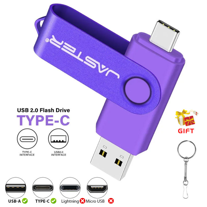 TYPE-C USB Flash Drive Custom Logo Real Capacity Pen Drive 64GB Free Key Chain Memory Stick ...