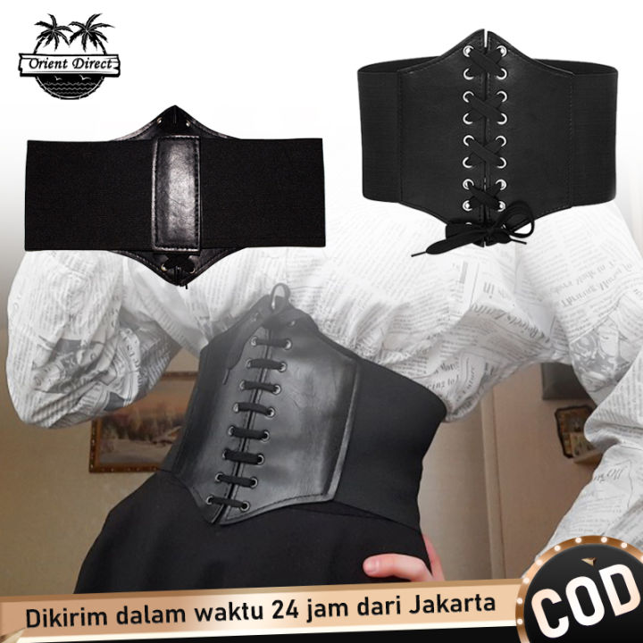 Faux Leather Corset Belt Fashion Sabuk Korset Hitam Korset Rose Belt ...