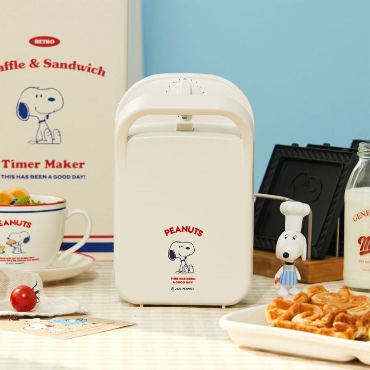 ( พร้อมส่ง ) Peanuts Snoopy Retro Timer Maker Waffle & Sandwich เครื่อง ...