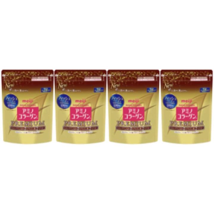 Meiji Amino Premium Collagen Refill 28days 196g x 4 / Shipping from JAPAN / 100% Original / A ...