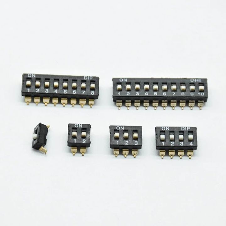 5pcs black 2.54mm chip DIP switch KM-2P/3P/4P 5P 6P/8P gold-plated feet ...