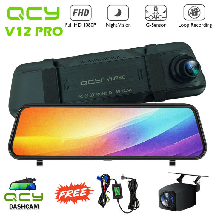ORIGINAL QCY V12 PRO 9.66" 1080P+720P IPS Full Touch Screen Night ...