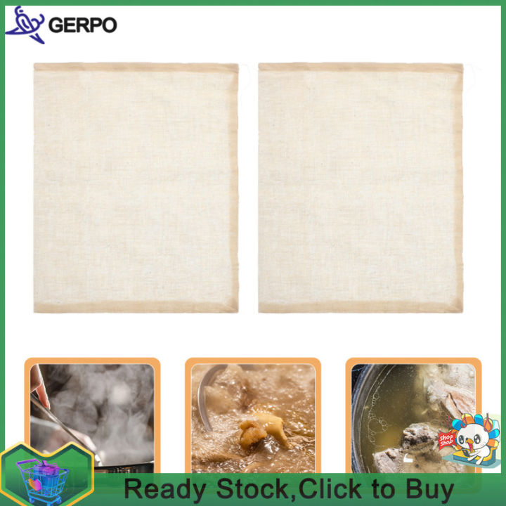 Gerpo 20 Pcs Brew Drawstring Soup Bag Spice Bags Cotton Gauze for ...