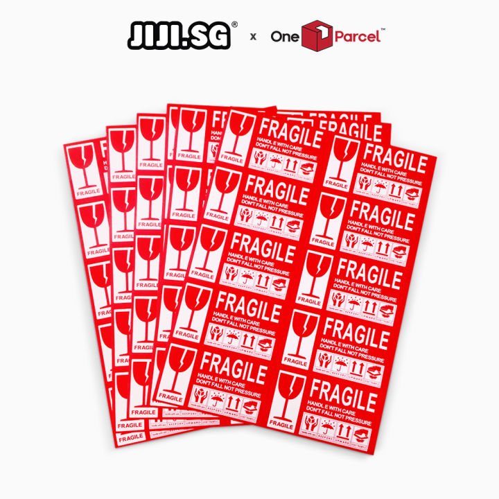 (JIJI.SG x ONES) WARNING Fragile Label Sticker - Fragile Label / Carton Box Sticker | Lazada ...