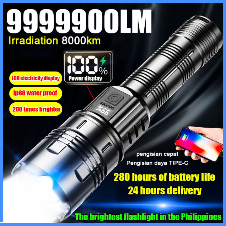 1000 times brighter than ordinary ones flashlight rechargeable heavy ...